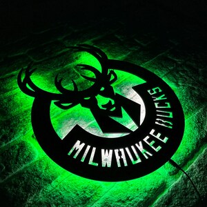 Milwaukee Bucks Led Sign,milwaukee Bucks Wall Art, Milwaukee Bucks Led ...