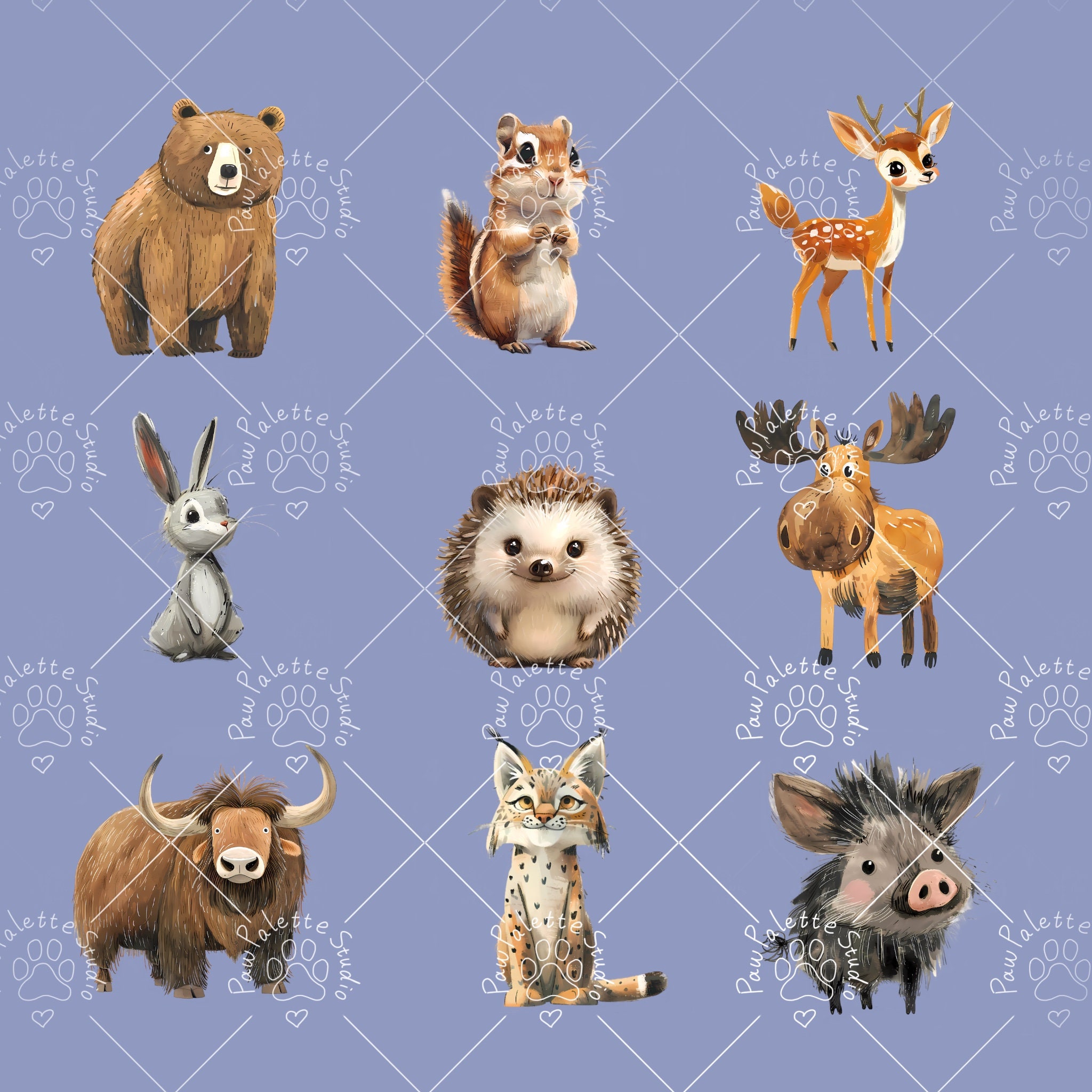 Woodland Animal Clipart Instant Download Forest Creatures Deer Fox Owl ...