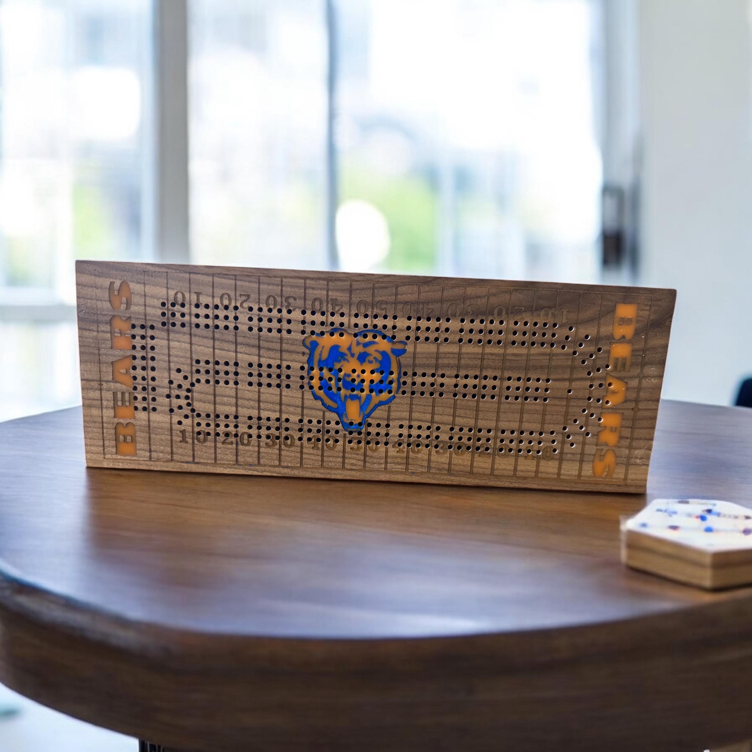 Cribbage Board, Family Game Night Game, Board Game Chi Bears Cribbage ...