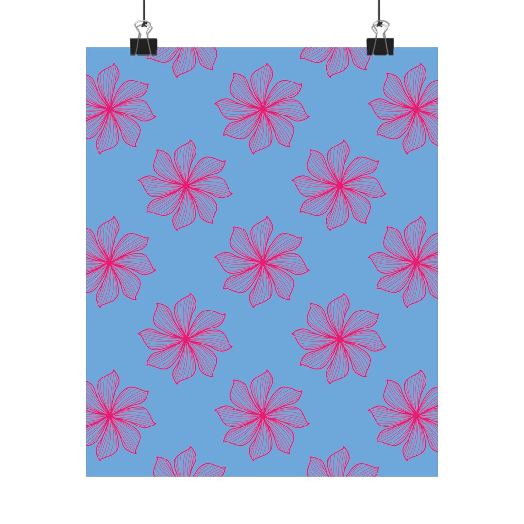 Bright Pink Neon Pink Magenta Abstract Graphic Flower Pattern Light ...