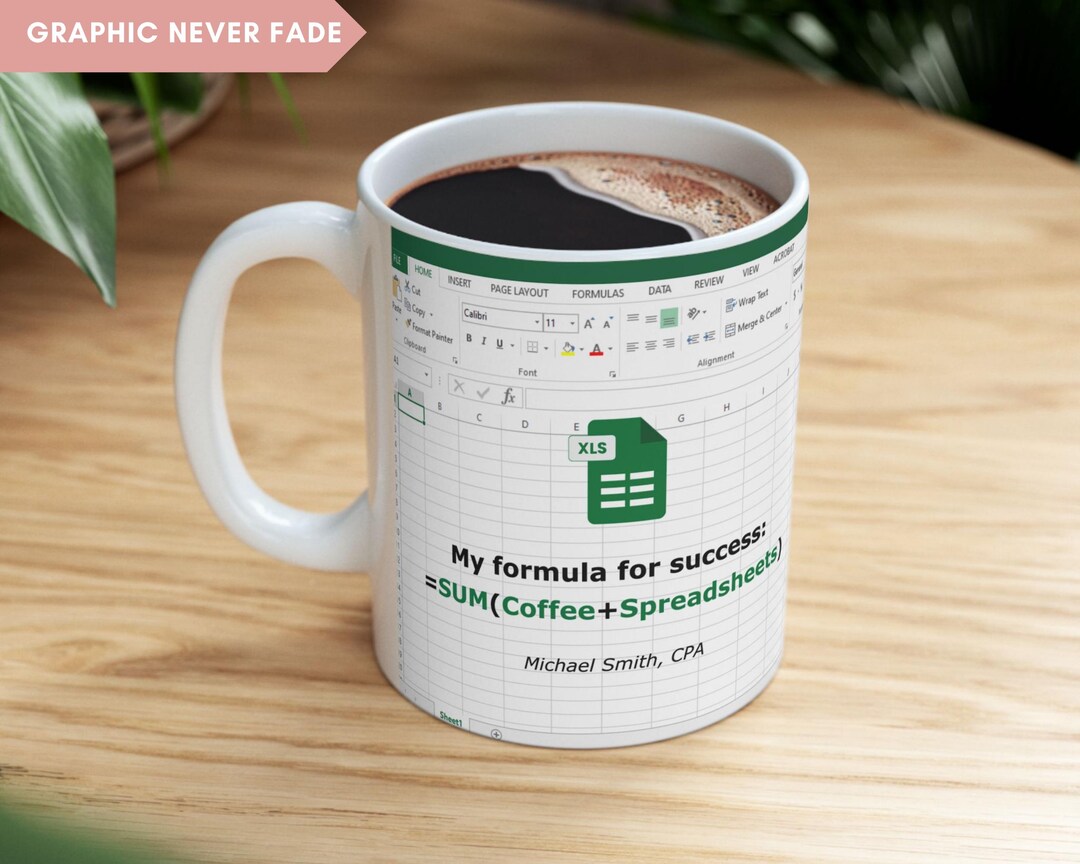 Personalized Spreadsheet Mug ,funny Excel Spreadsheet Lover, Gift for ...