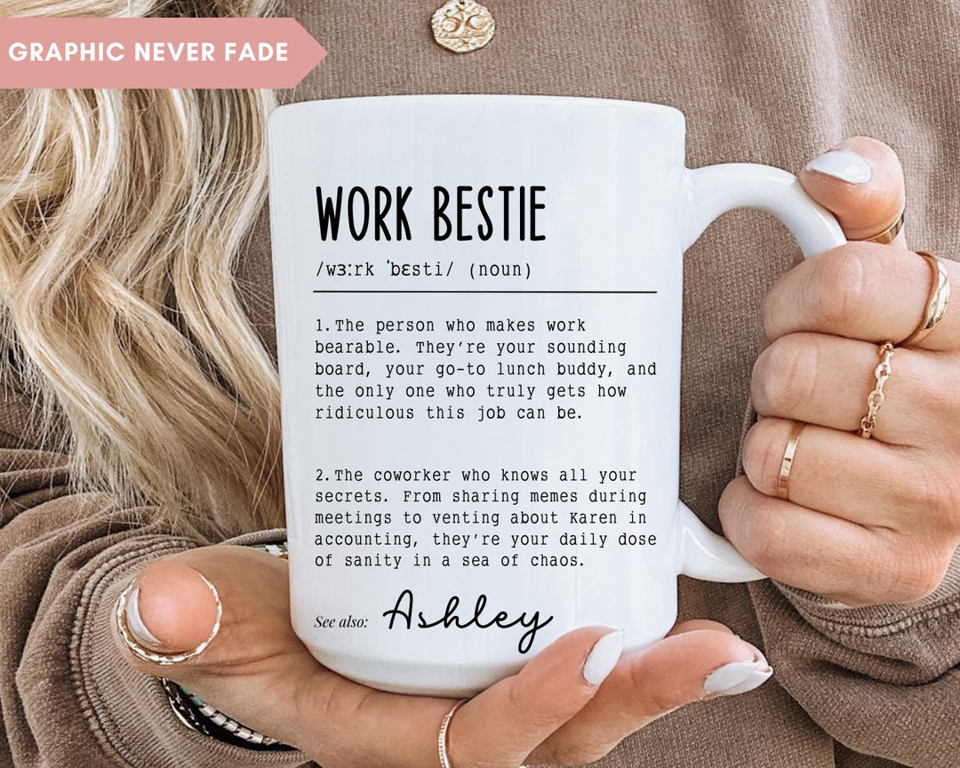 Work Bestie Mug, Work Bestie Gift, Work Colleague Gift, Funny Colleague ...