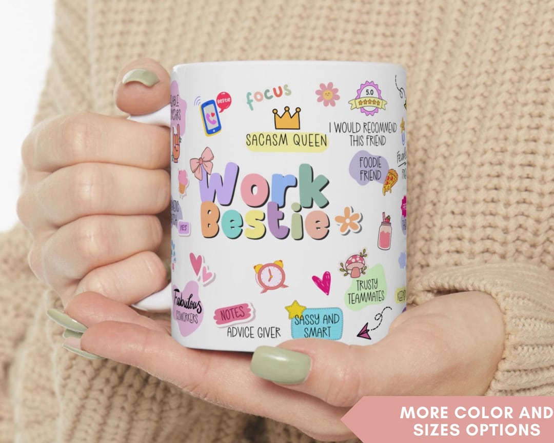 Work Bestie Mug, Best Friend Gift, Funny Friendship Gift, Coworker Mug ...