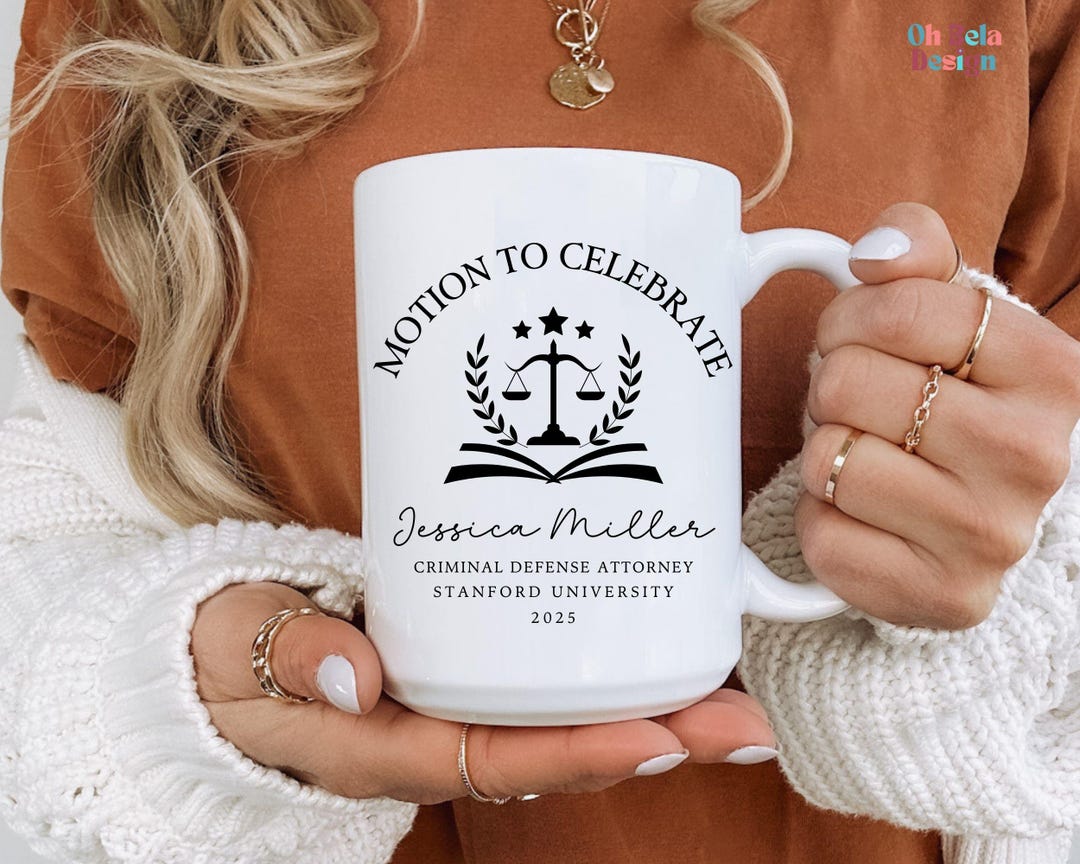 Motion to Celebrate Mug, Custom Lawyer Graduation Gift, Attorney Mug ...
