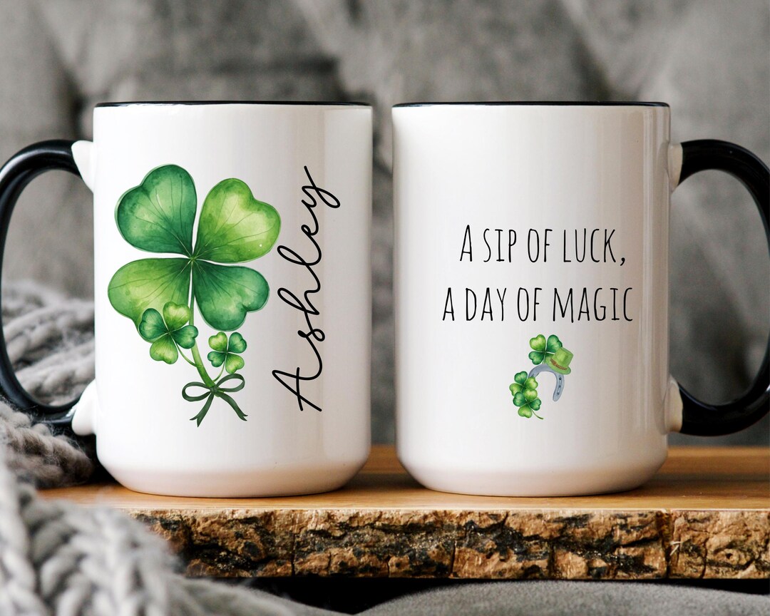 Coquette St Patrick's Day Mug, Custom Shamrock Mug, Irish Shamrock ...