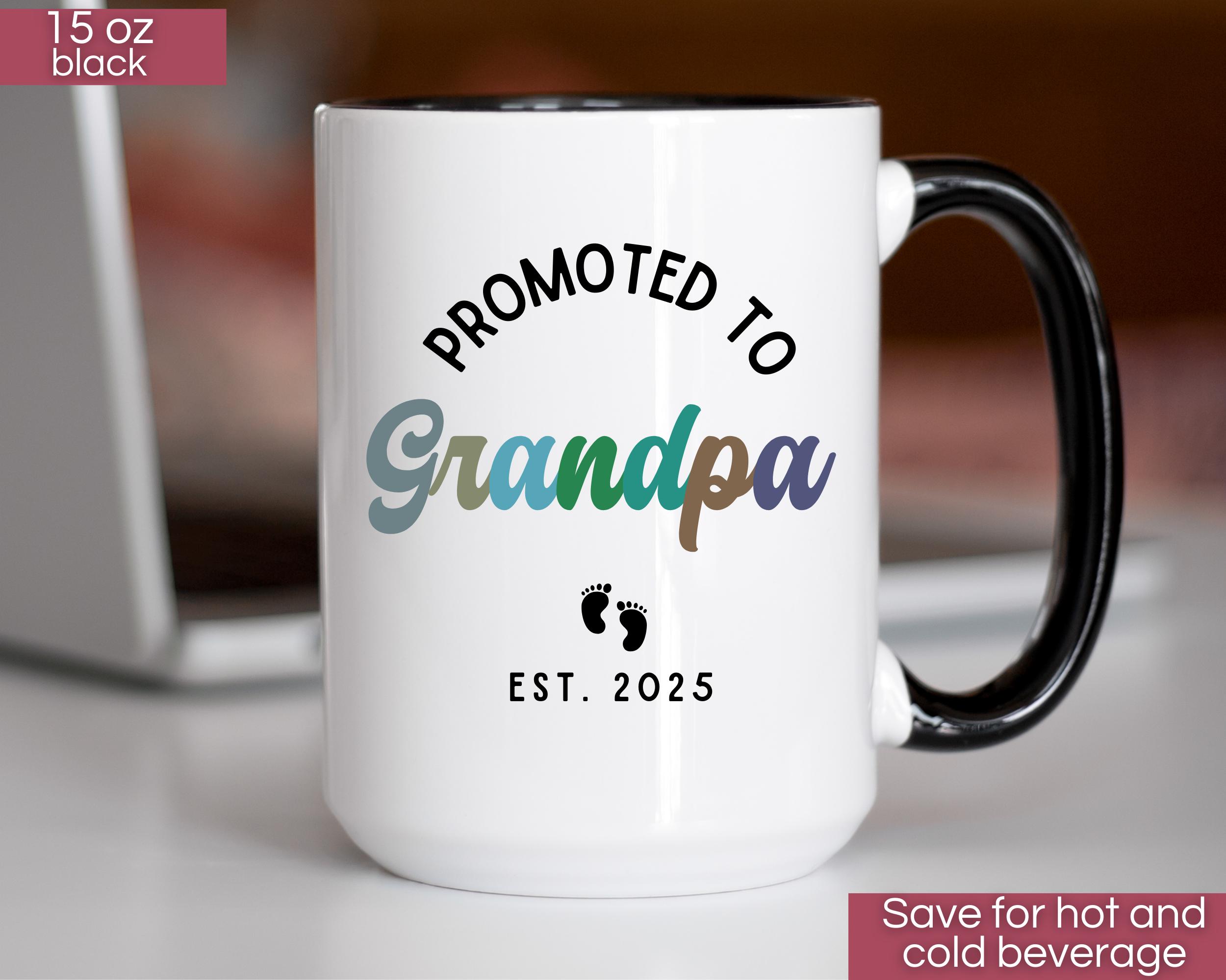 New Gandparent Promoted to Grandma Grandpa Mug, Promoted to Grandpa ...