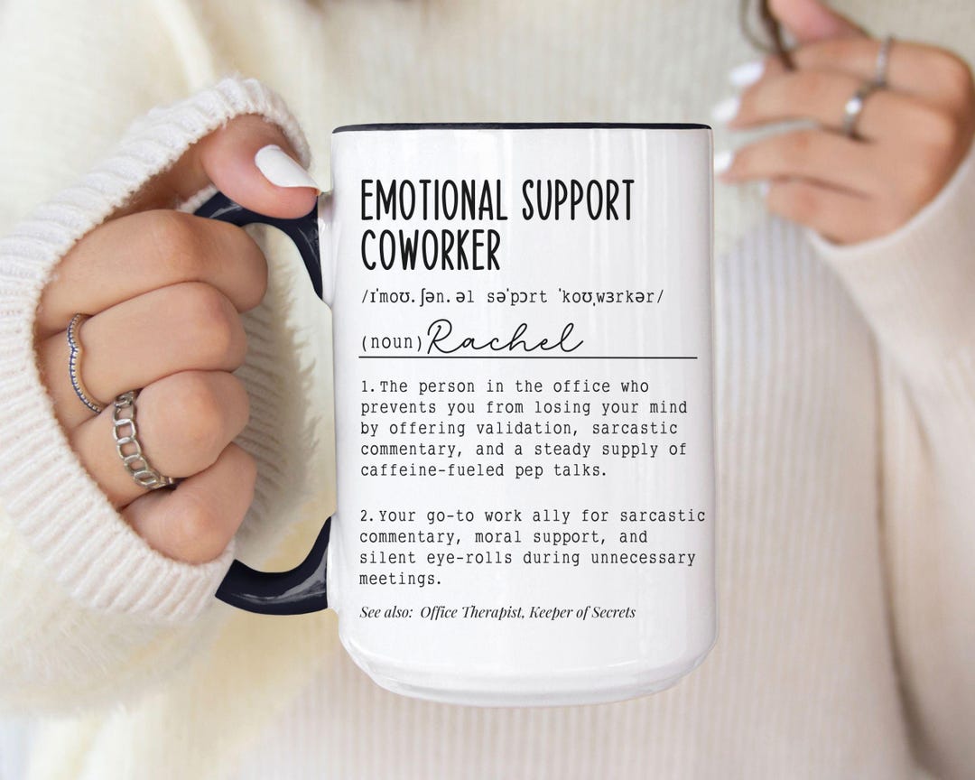 Emotional Support Coworker Mug, Coworker Friend Mug, Coworker Birthday ...