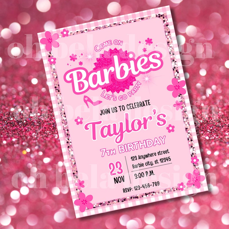 Barbie Invitation - Etsy