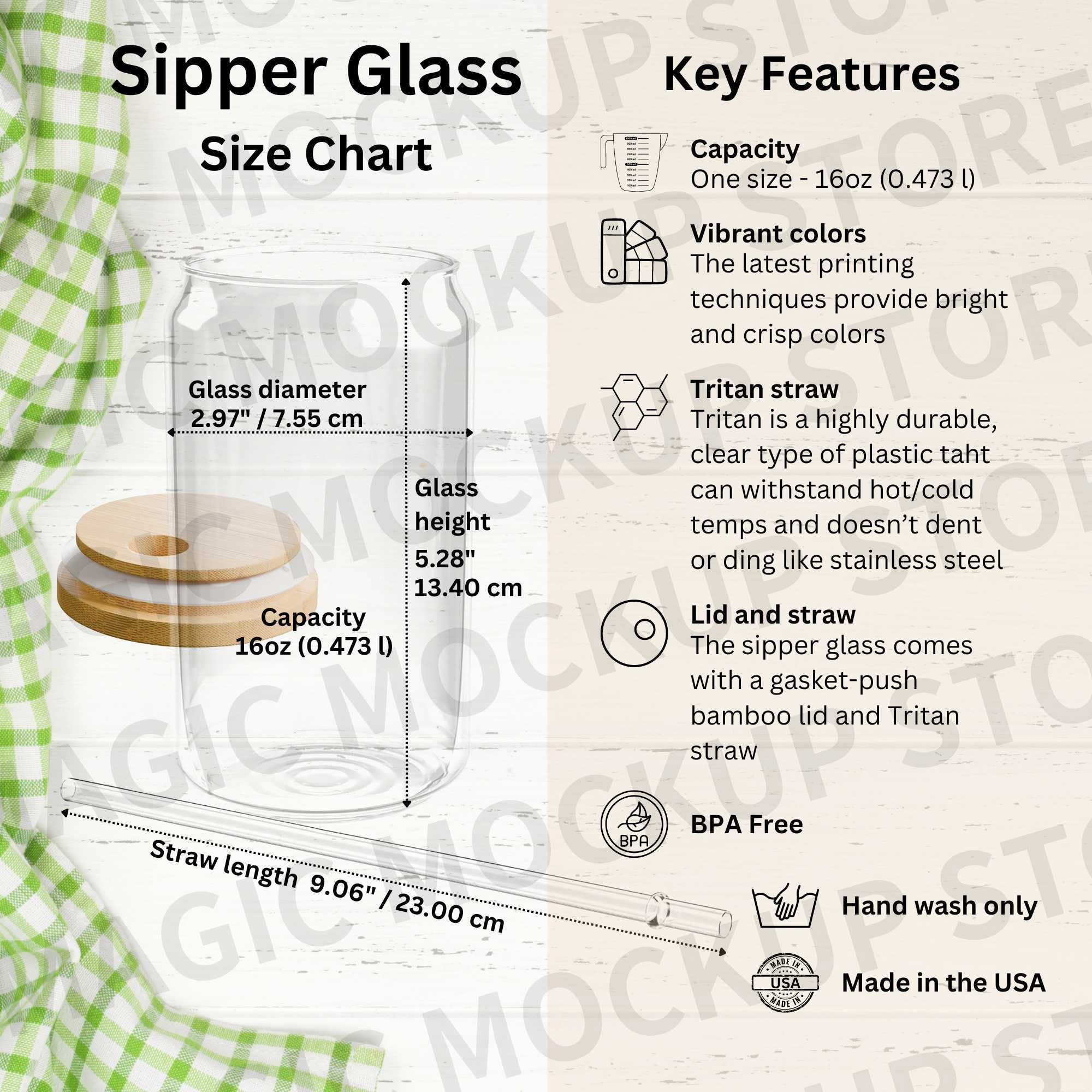 Sipper Glass Size Chart Glass Can Mockup 16oz Glass Sipper Cup Mockup ...