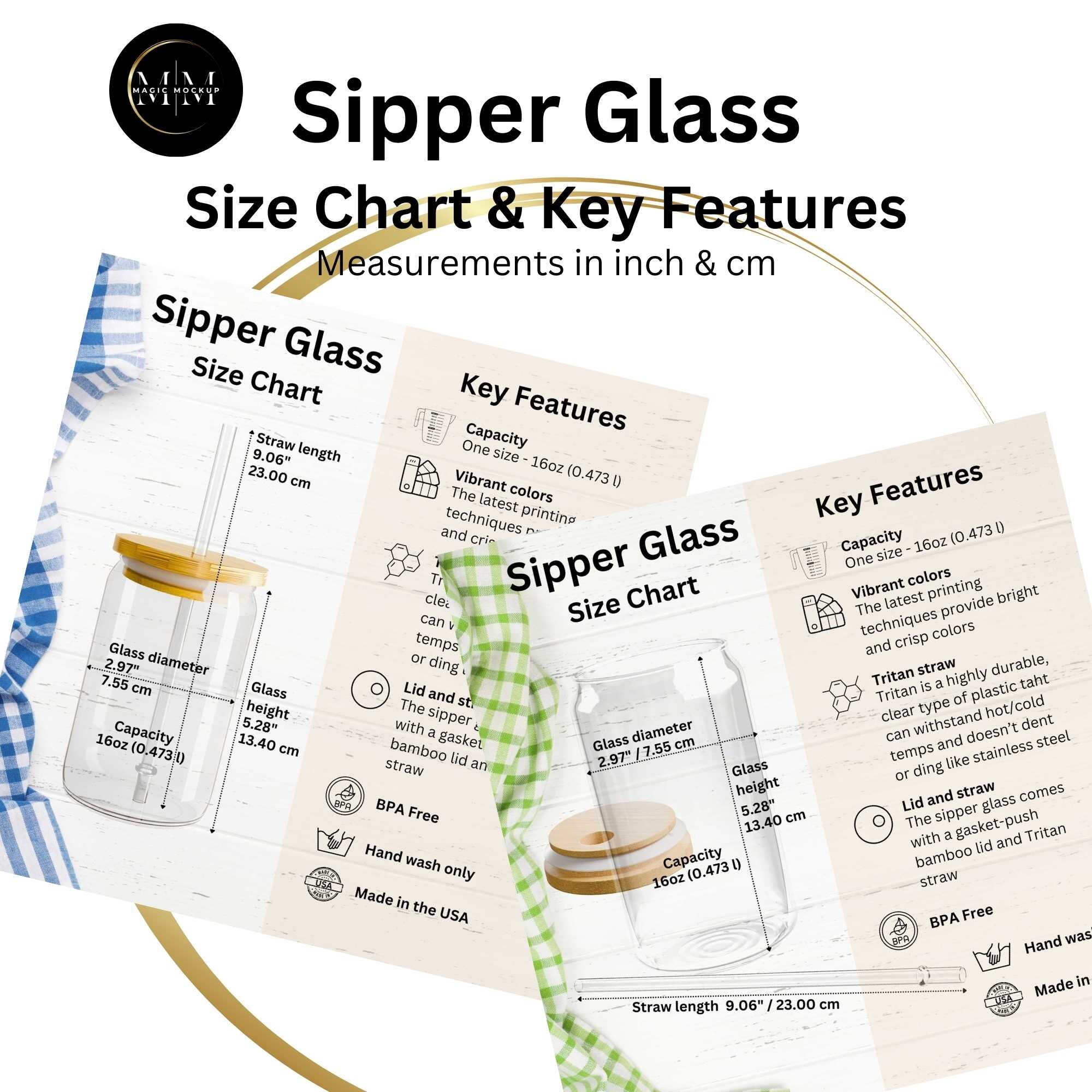 Sipper Glass Size Chart Glass Can Mockup 16oz Glass Sipper Cup Mockup ...