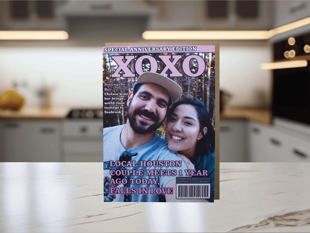 Personalized Photo Magazine Card, Custom Anniversary Edition - Etsy