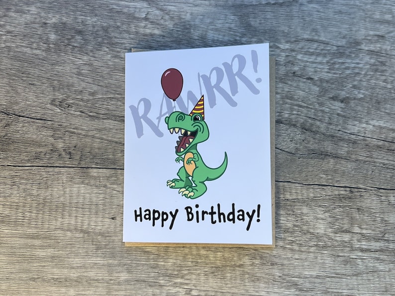 Dinosaur Birthday Card, T-rex Birthday Card, Birthday Card for Son ...