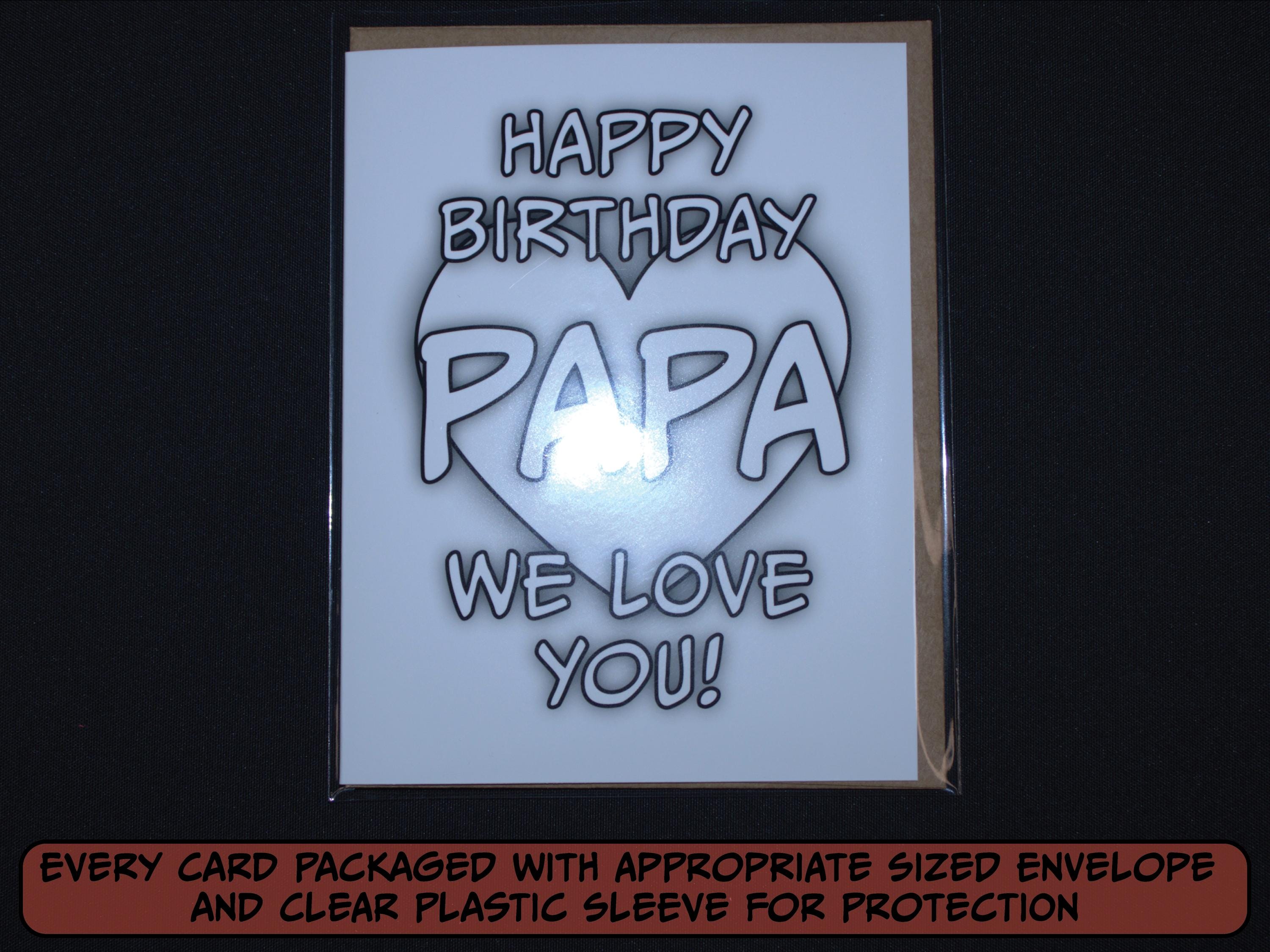 Coloring Page Birthday Card for Papa From Kid - Etsy