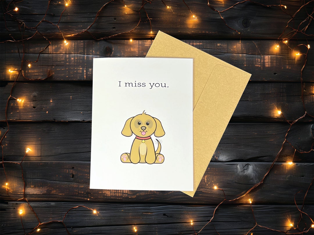 Cute Love Card, I Miss You Card, Cute Puppy Love Miss You Card for ...