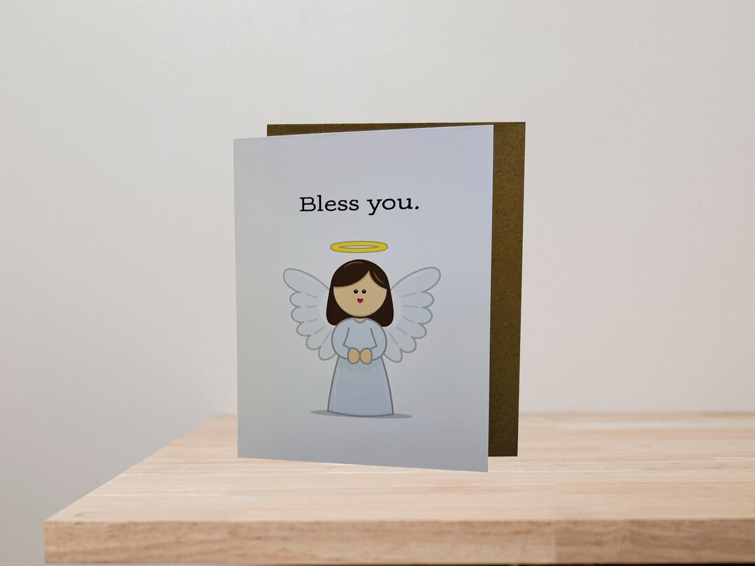 Bless You Angel Card: Thinking of You, Wholesome Greetings - Etsy