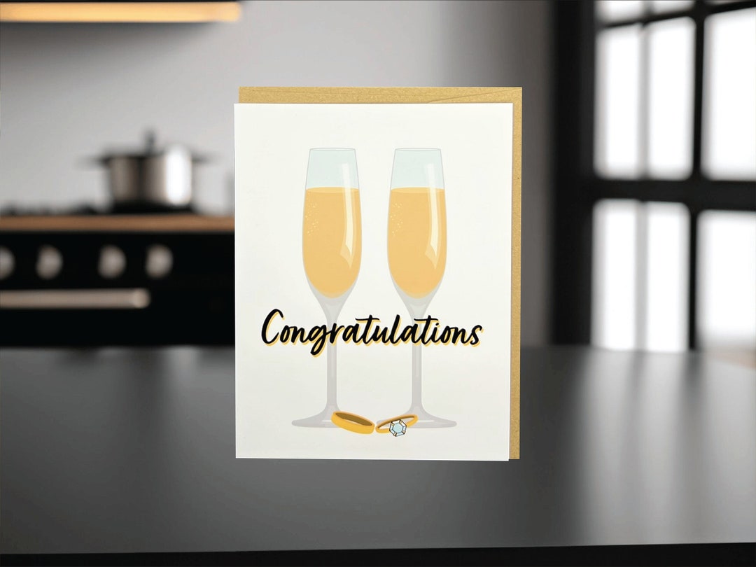 Wedding Congratulations Card: Bride & Groom Toast - Etsy