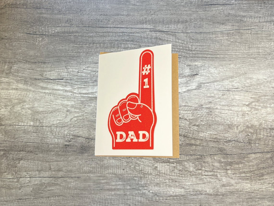 Foam Finger 1 Dad Father's Day Card, Best Dad Father's Day Card, Father ...