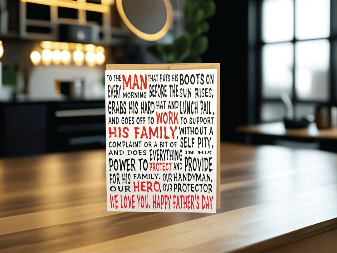 Blue Collar Father's Day Card, Father's Day Card for Blue Collar Dad ...