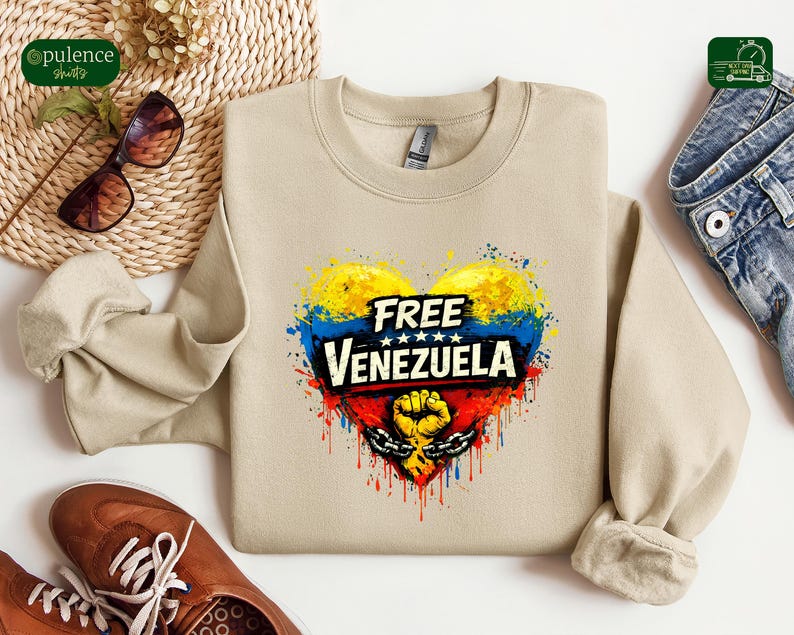 Free Venezuela Shirt, Venezuela Flag Heart Tee, Libertad Sweatshirt ...