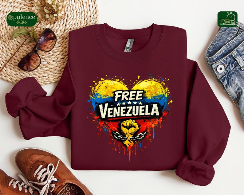 Free Venezuela Shirt, Venezuela Flag Heart Tee, Libertad Sweatshirt ...