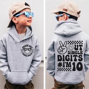 10th Birthday Boy Shirt - Peace Out Single Digits - Kids Birthday Shirt ...