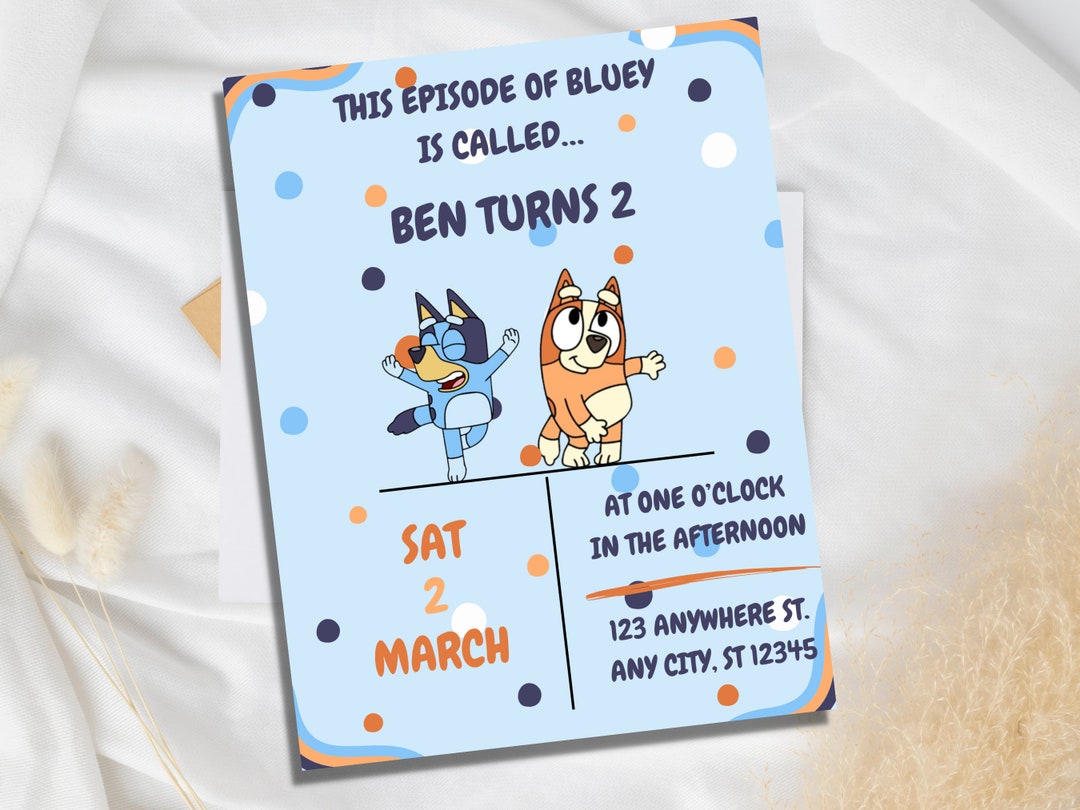 Bluey Editable Birthday Invitation Template, Printable Birthday Party ...