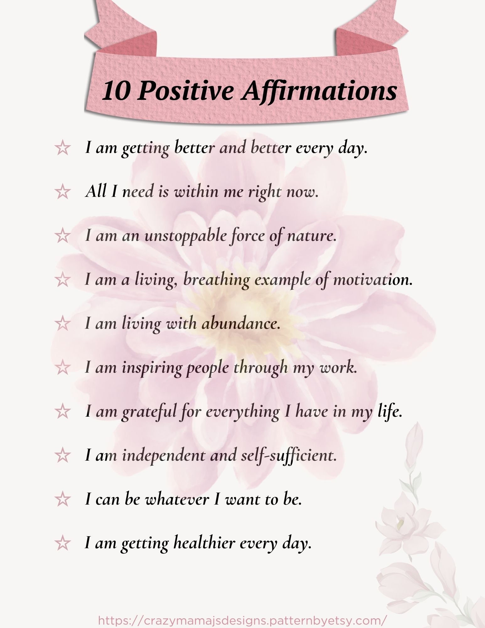 Printable Daily Affirmation Journal - Etsy