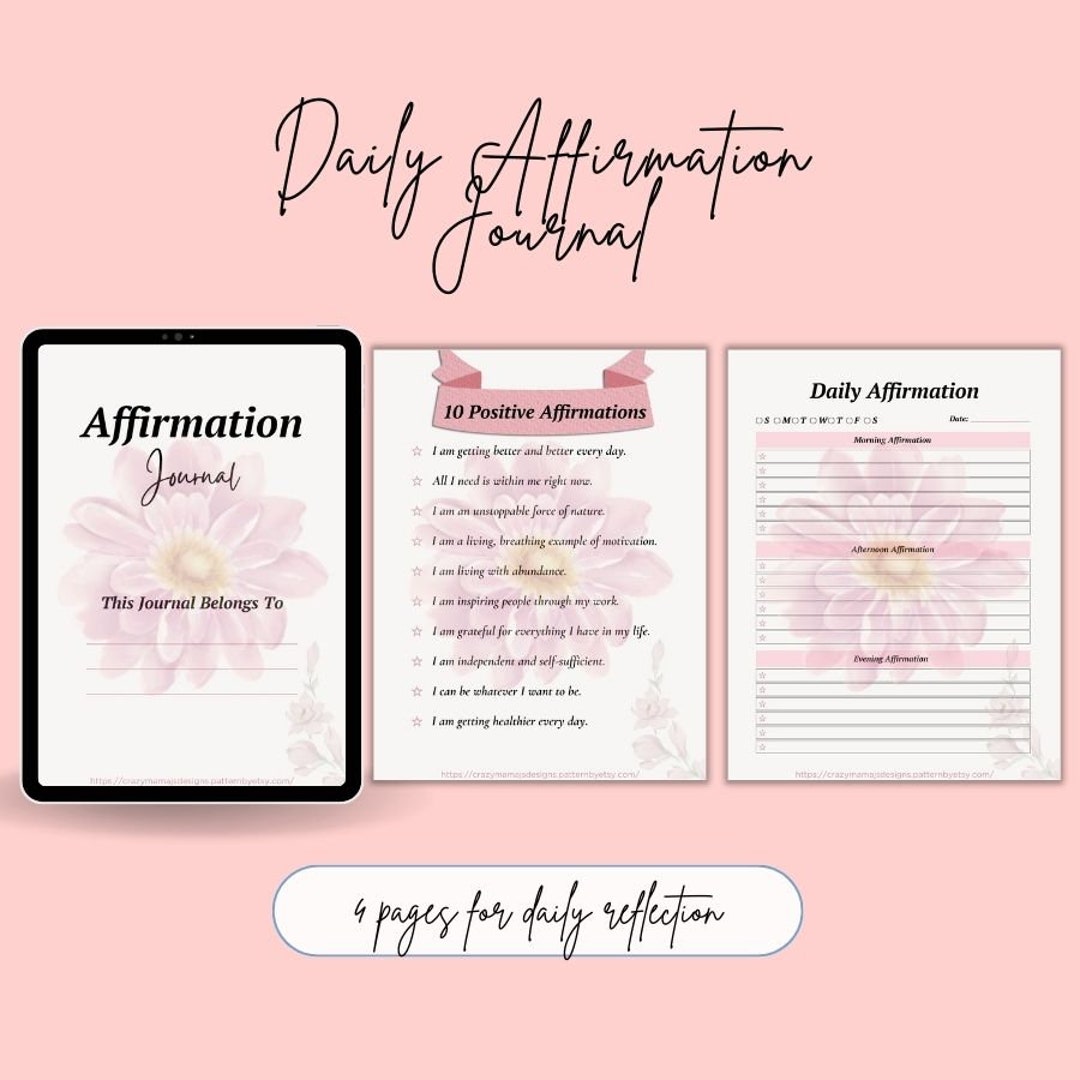 Printable Daily Affirmation Journal - Etsy