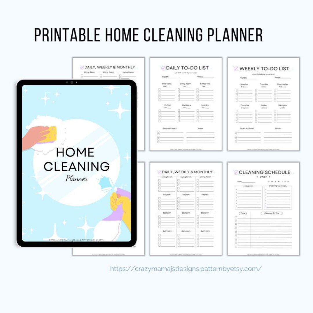 Printable Home Cleaning Planner - Etsy