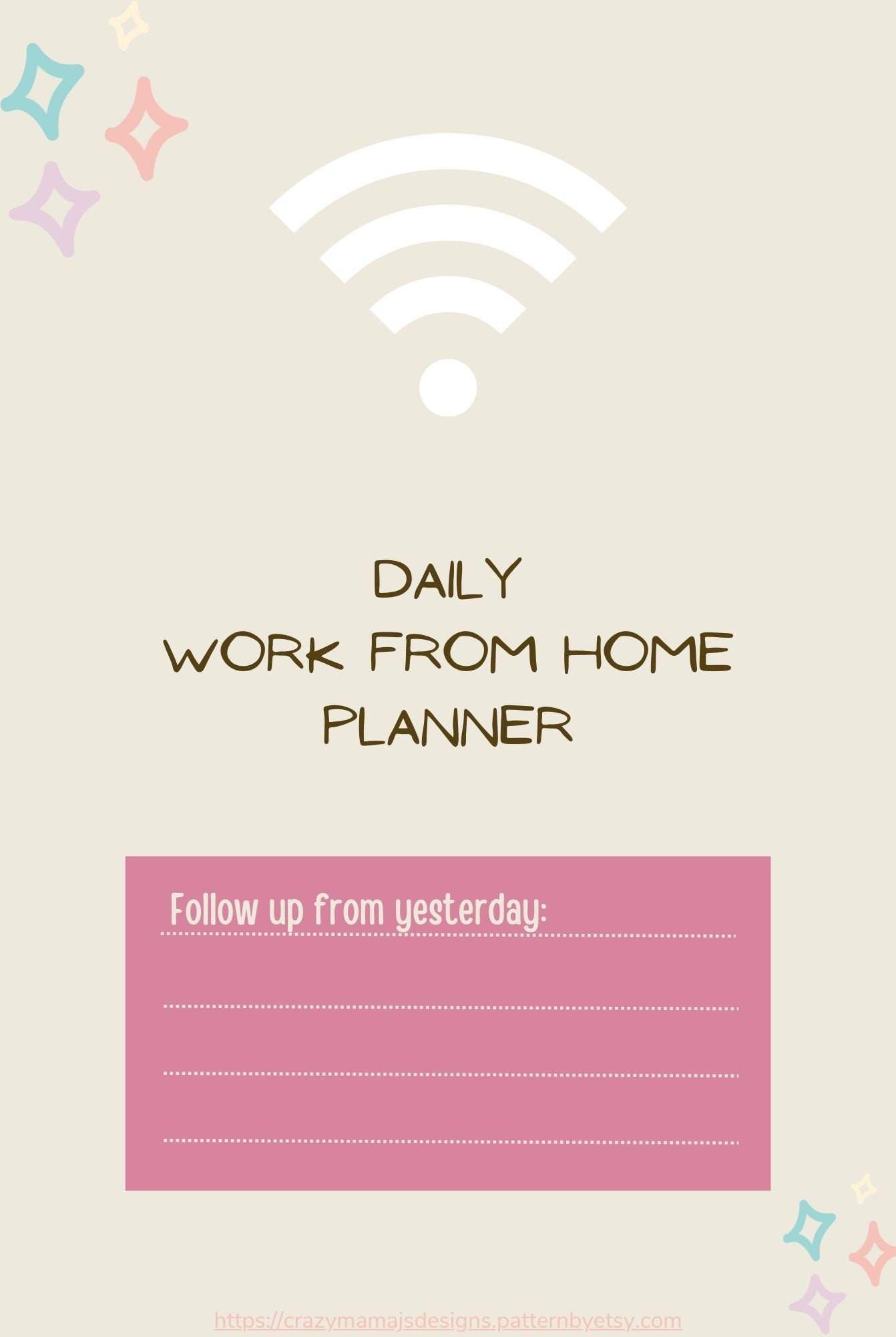 Printable Daily Work From Home Planner - Etsy