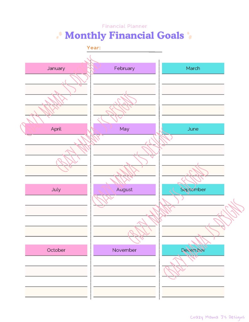 Financial and Debt Planner-printable-50 Pages - Etsy