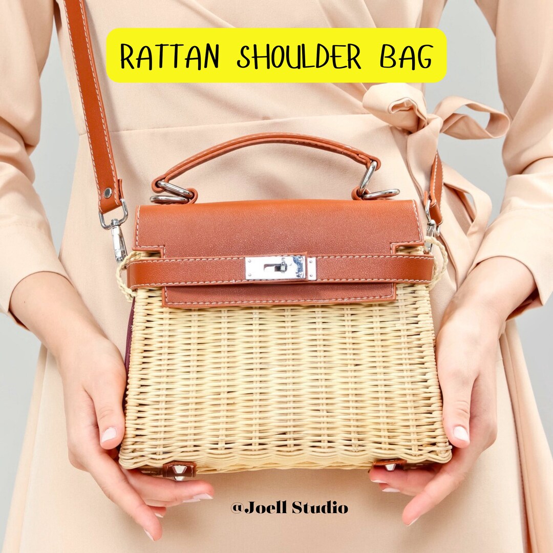Rattan 2 in 1 Bag Boho Rattan Bag Bohemian Handbag Summer Straw Bag ...