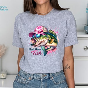 Reel Girls Fish Shirt, Largemouth Bass Hoodie, Women Fishing Sweatshirt ...