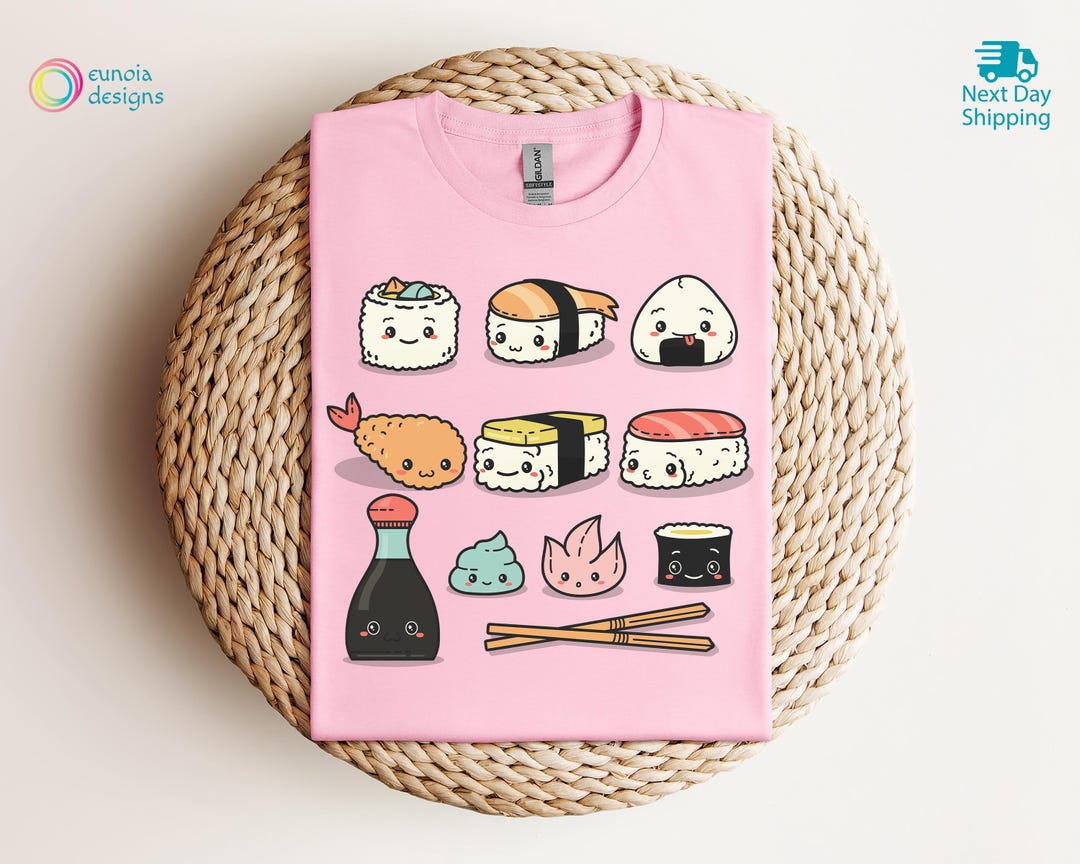 Sushi Shirt, Kawaii Sushi, Sushi Gift, Sushi Lover Shirt, Sushi Lover ...