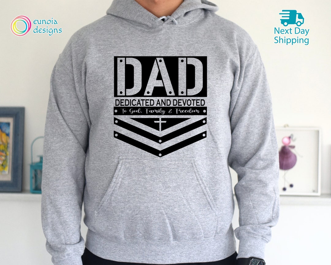 Dad Dedicated and Devoted to God Family Freedom Shirt, Christian Merch ...
