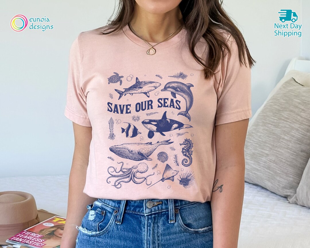 Save Our Seas Vintage Tattoo Sea Animal Shirt, Ocean Nature Shirt ...