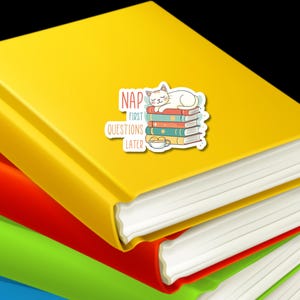 Nap First Quetions Later, Trendy Sticker, Funny Sticker, Animal Lover ...