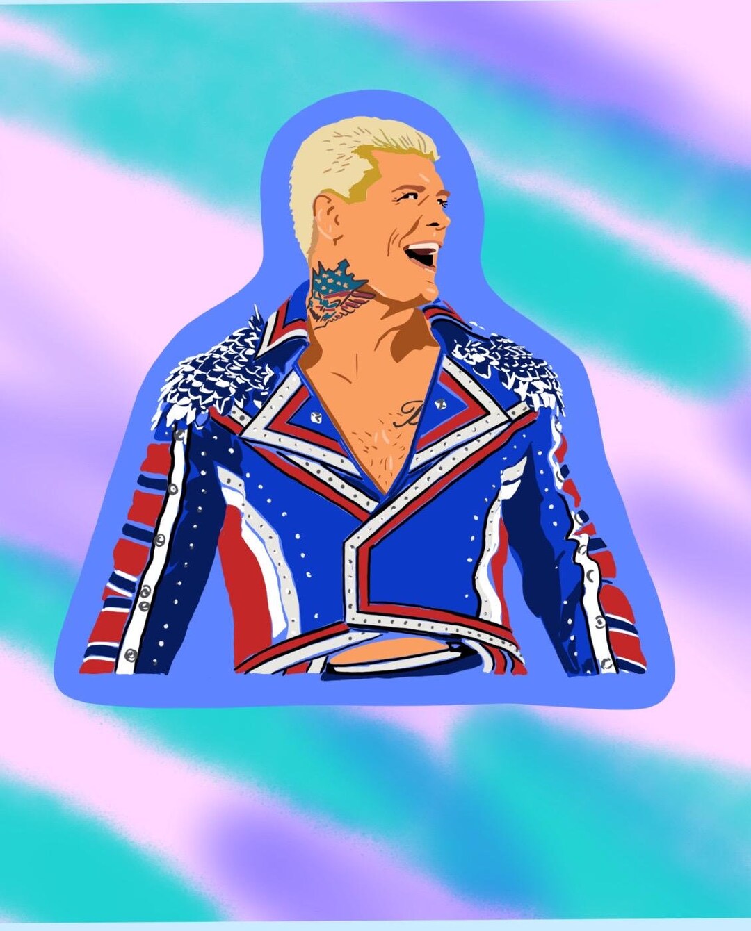 Cody Rhodes Vinyl Sticker WWE Wrestling Fan Art Waterproof Sticker for ...