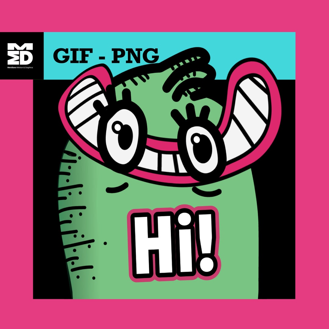 Super Cute Animated Character EMOTE, Funny Emotes, Hi Emote, Emote, Big ...