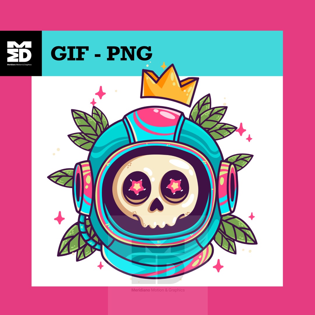 Super Cute Animated Skull Character EMOTE, Funny Emotes, Skull Crown ...