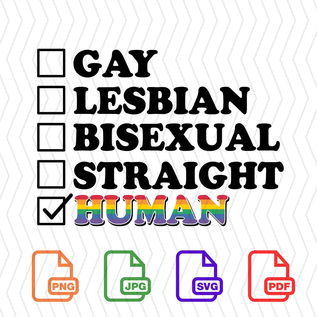 Onlyhuman Digitaldownload Lgbtqia Design gay Pride lgbt SVG PDF PNG ...