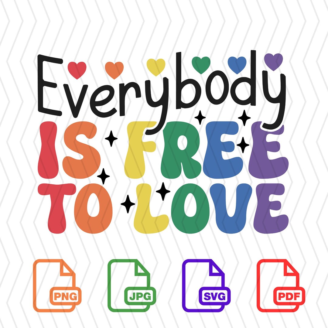 Free to Love Digitaldownload Lgbtqia Design gay Pride lgbt SVG PDF PNG ...