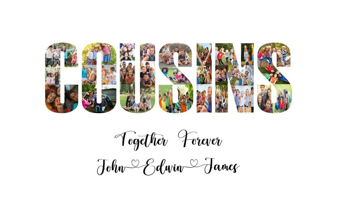Cousins Photo Collage, Cousins Picture Collage, Cousin Gifts, Cousins ...