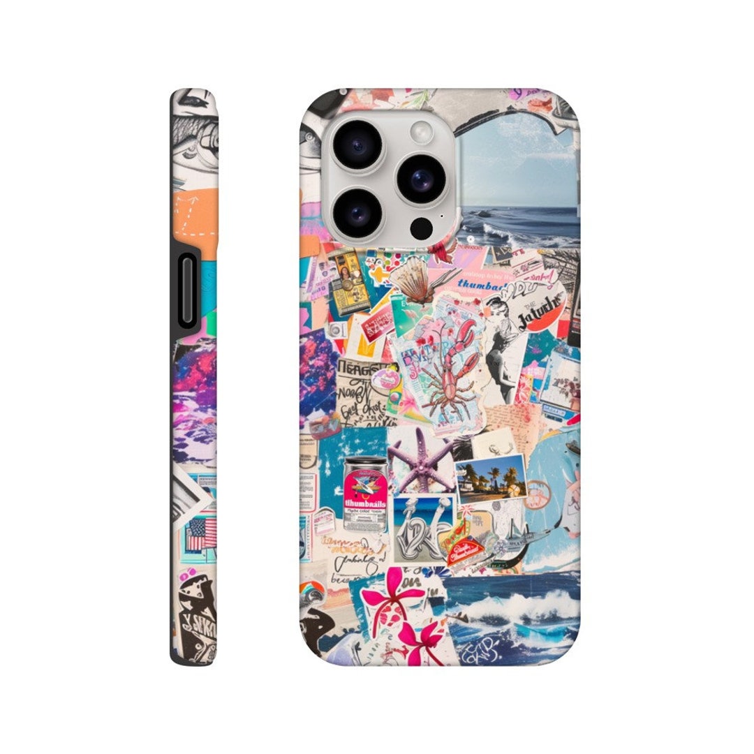 Tough Case Retro Summer Fun Scrap Book Design Phone Case, Summer Beach ...