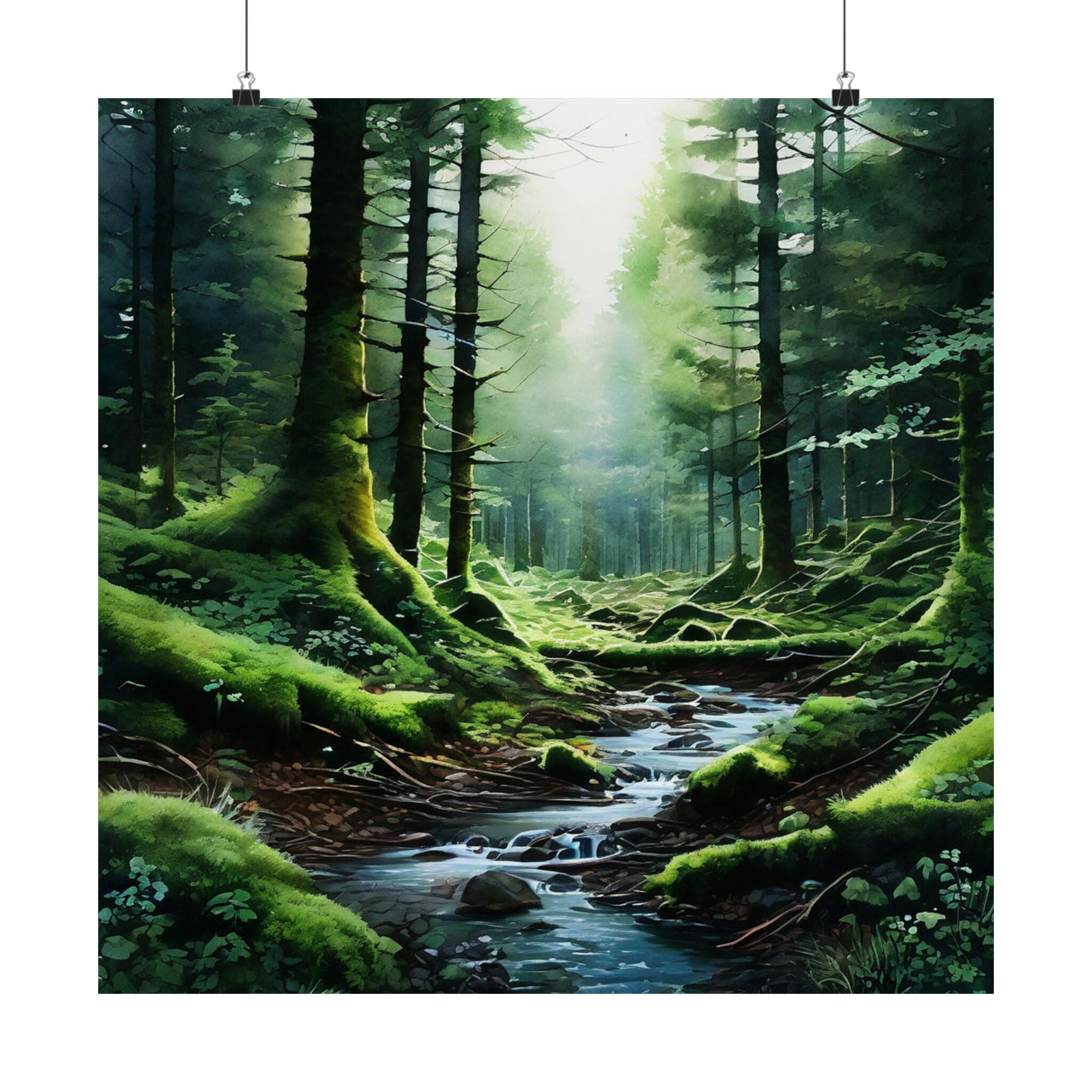 Mossy Forests With A Stream (matte Vertical Posters) - Etsy