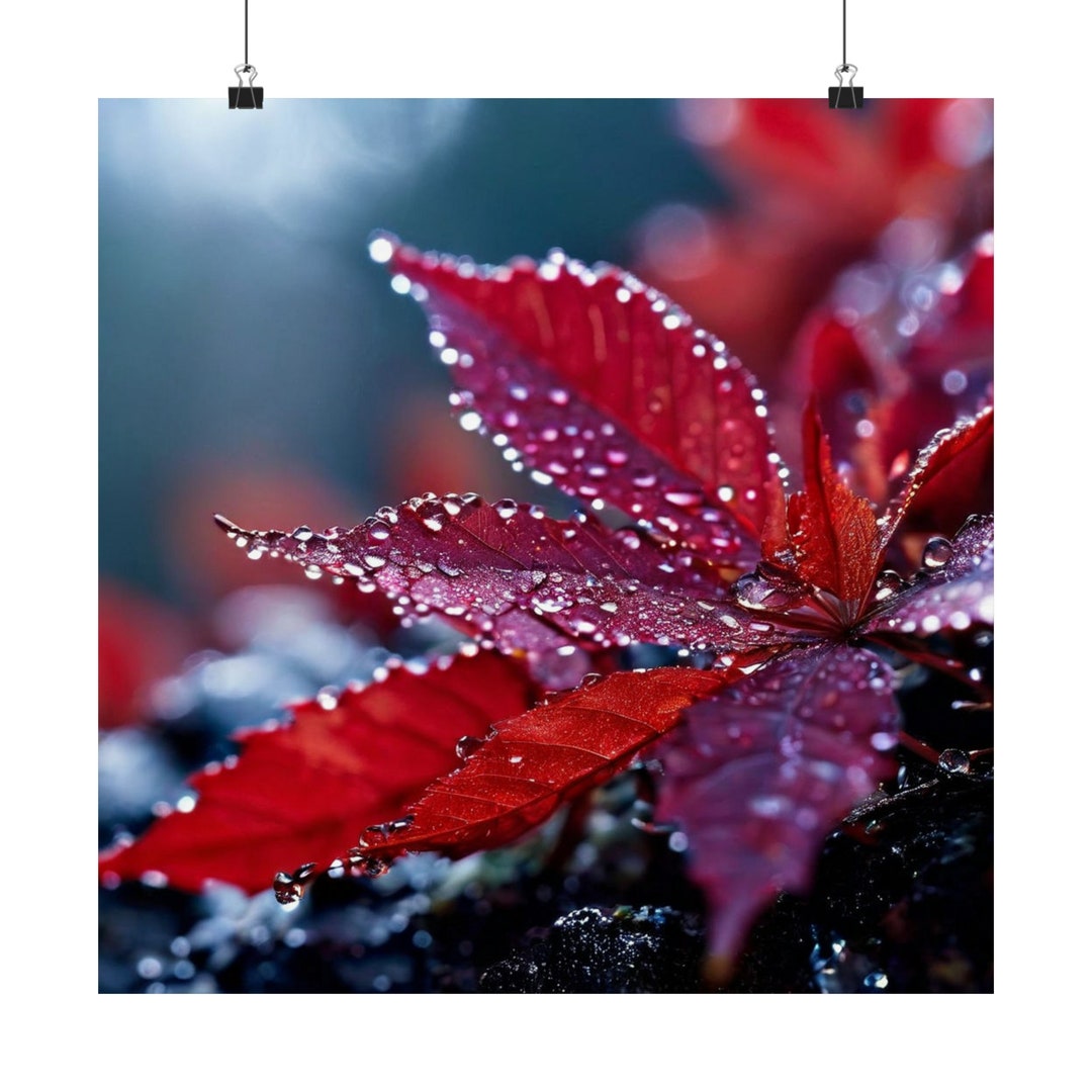 Red Leaf Close Up, Realistic Photo (matte Vertical Posters) - Etsy
