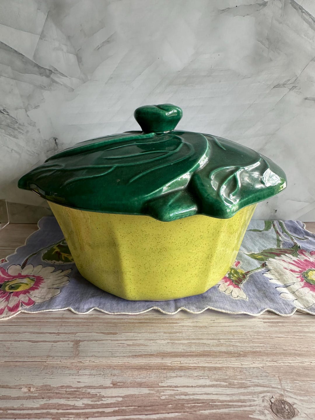 1960s MCM Vintage California Pottery Green Leaf Dish and Plate Set - Etsy