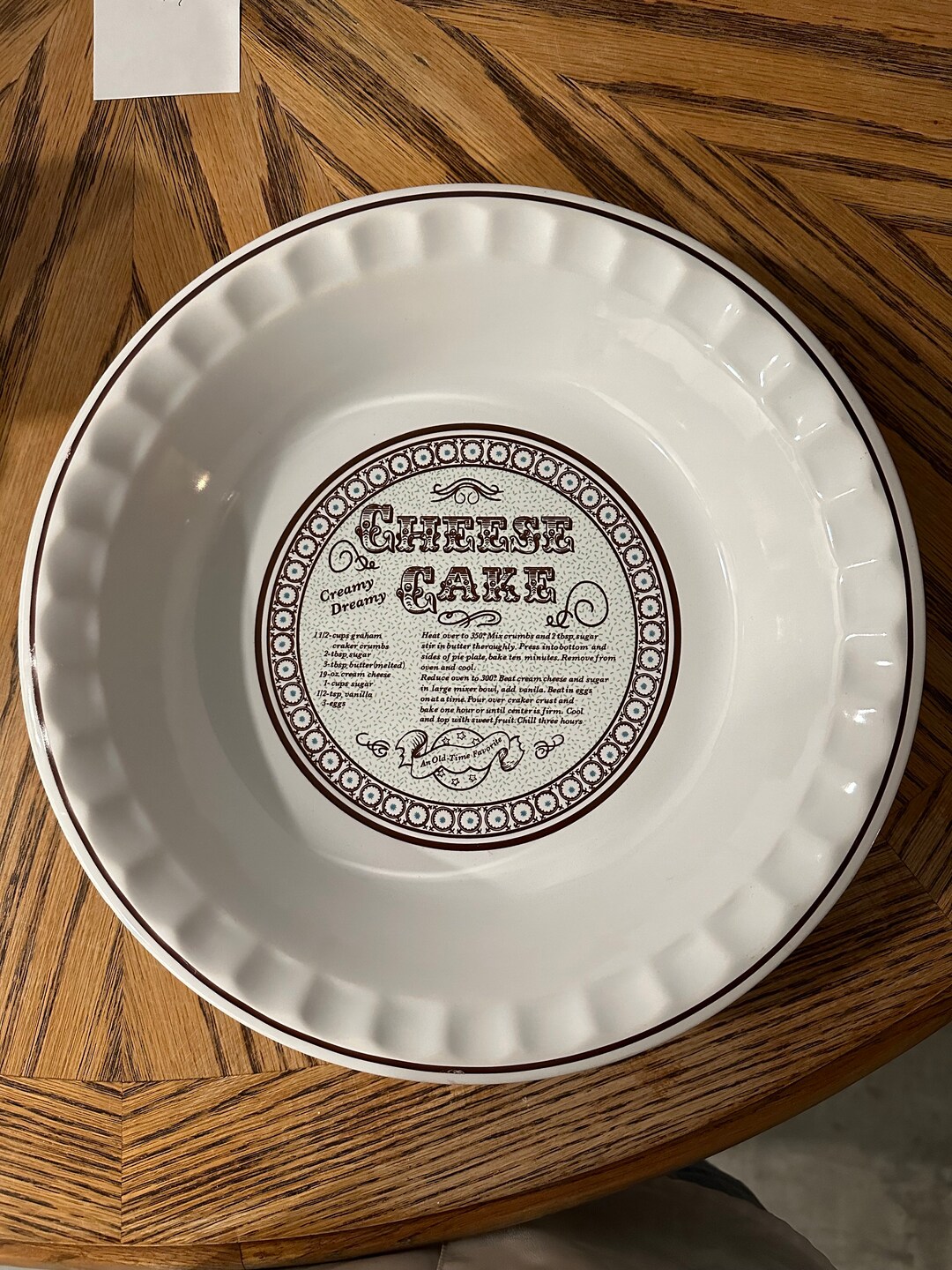 Vintage Reading China and Glass Cheesecake Pie Dish 11 Recipe Dish - Etsy