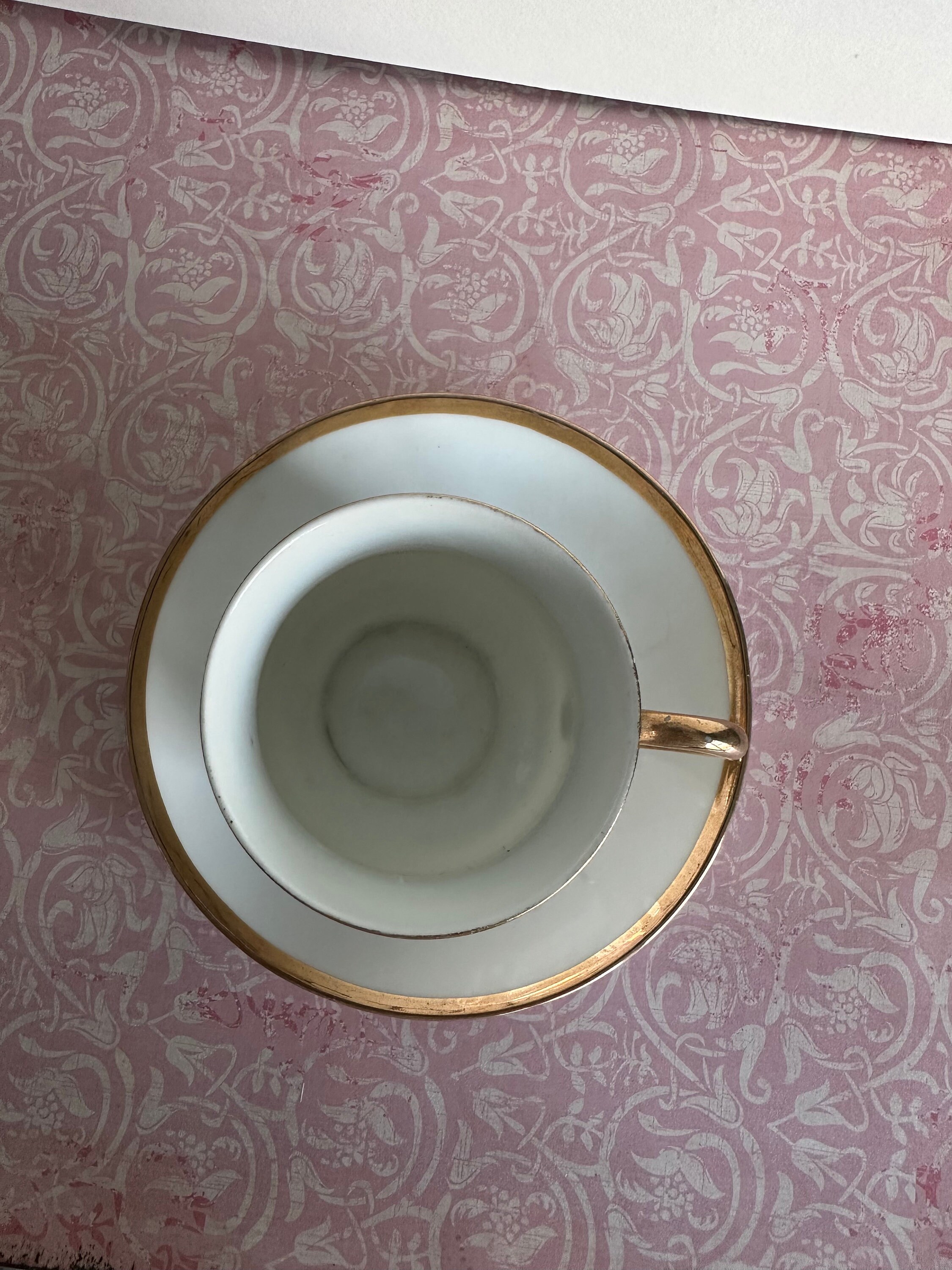 Antique Porcelain White and Gold Alphabet Tea Cup and Saucer- Germany ...