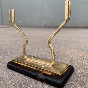 Fused Glass Display Stand for Square Glass Solid Brass and Wood ...